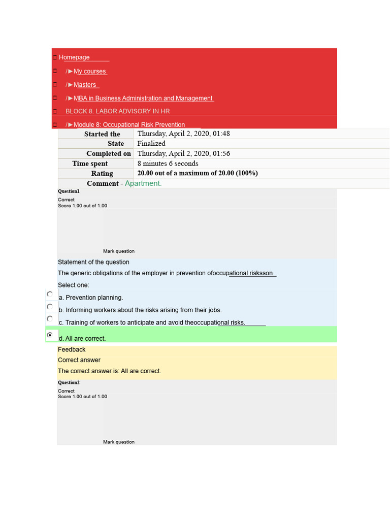 HR Occupational Risk Prevention Guide | PDF | Occupational Safety And ...