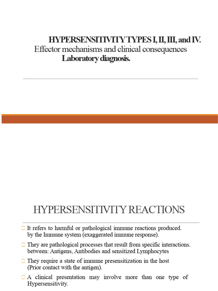 Type I, II, III, and IV Hypersensitivity | PDF | Allergy | Immune System
