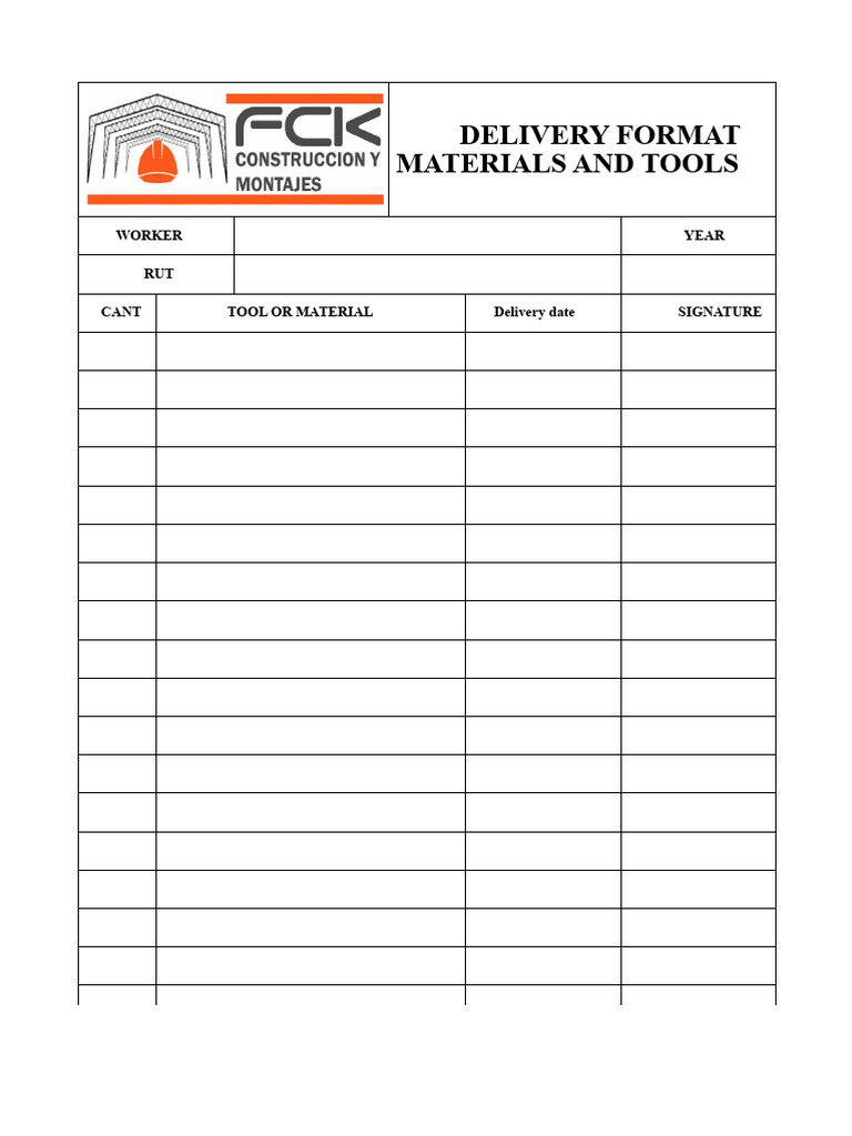 Materials Delivery Format | PDF
