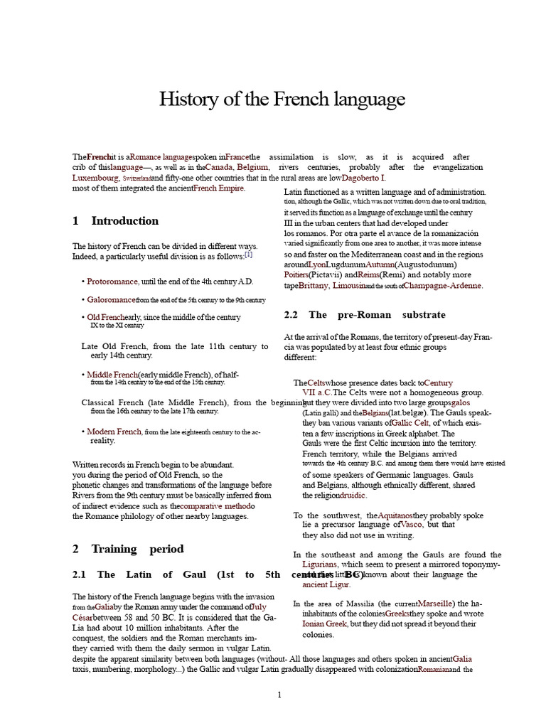 Evolution of the French Language | PDF | French Language | Gaul
