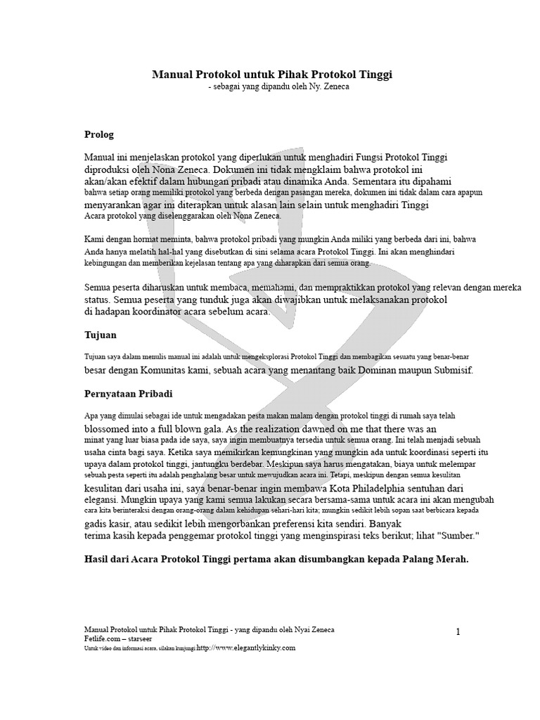 Manual Protokol Tinggi Untuk Pesta Philly - AKHIR | PDF