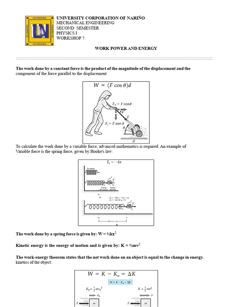 Work, Power, and Energy in Physics | PDF | Force | Kinetic Energy