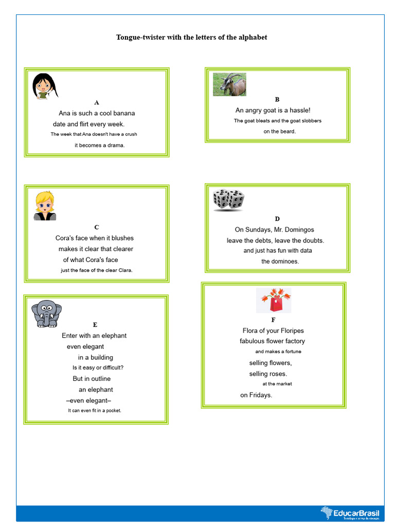 Alphabet Tongue-Twisters Collection | PDF