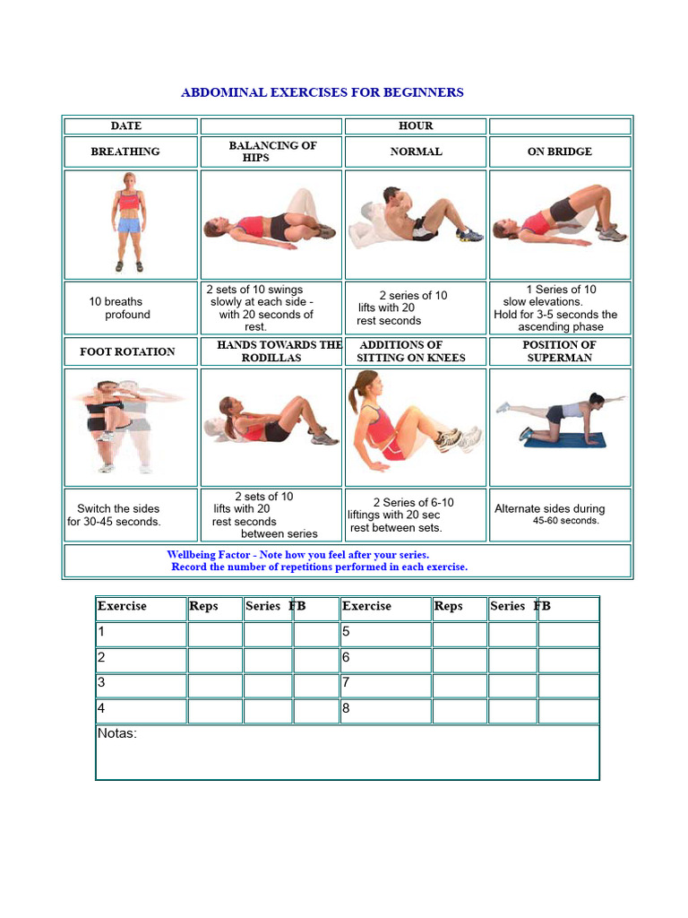 M S Abdominal Exercises For Beginners Article | PDF | Copyright ...