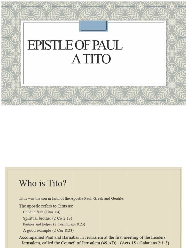 Epistle of Paul to Titus | PDF | Paul The Apostle | Good Works