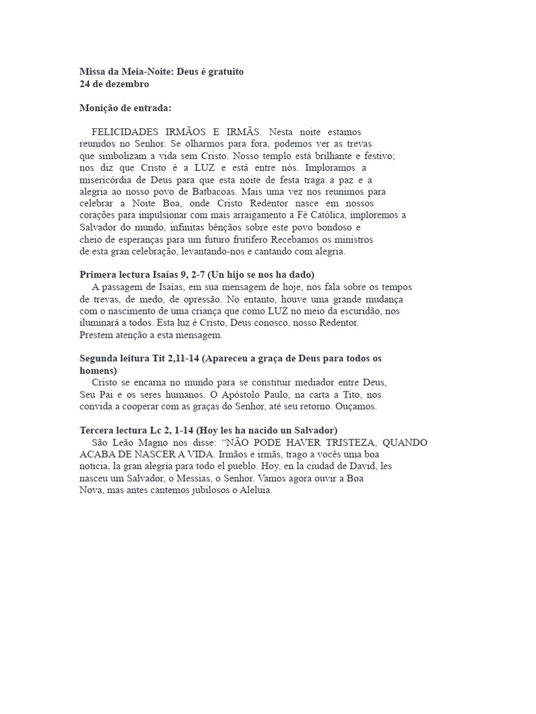 Missa do Meio-dia | PDF | Teologia