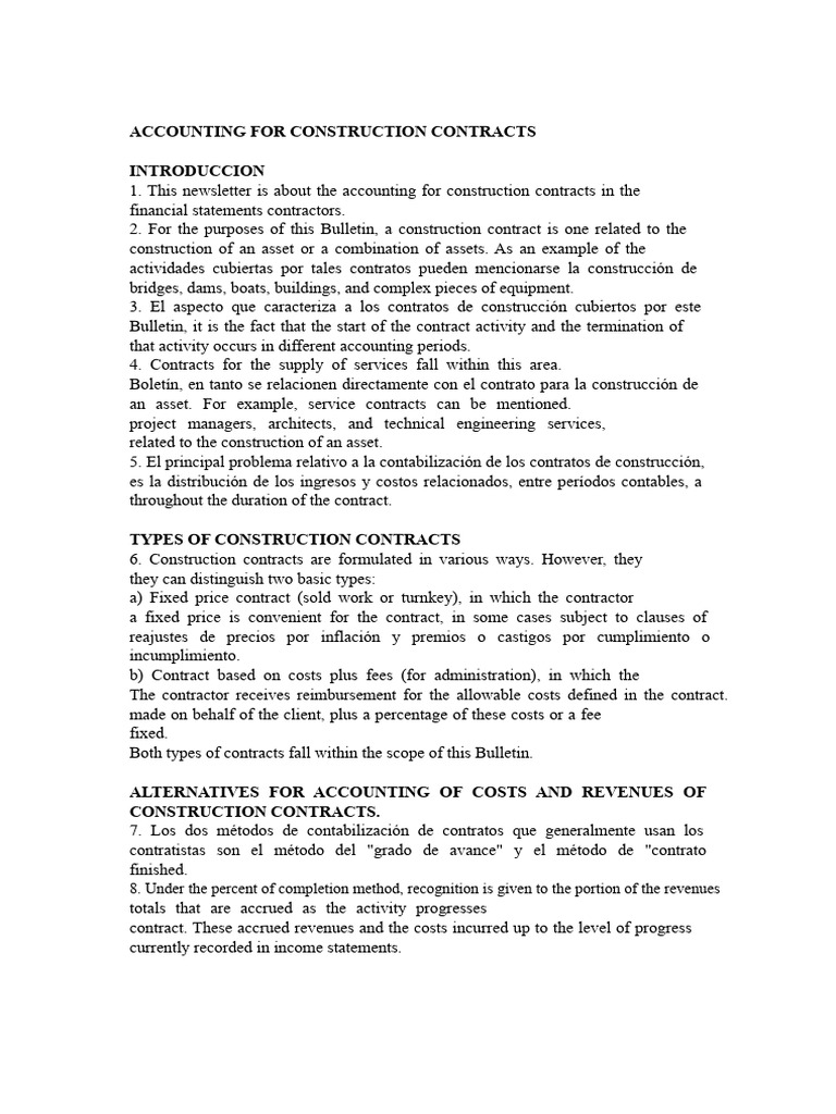 Accounting For Construction Contracts | PDF | Expense | Financial Accounting