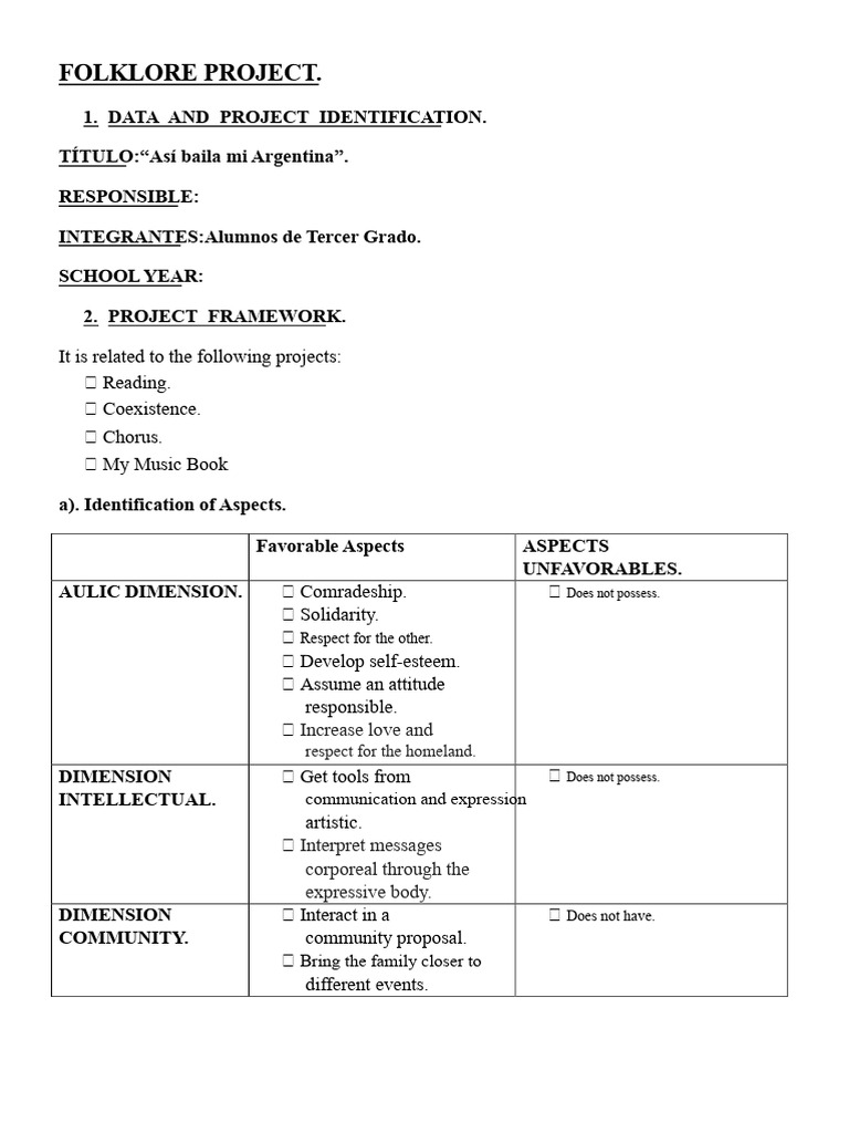 Folkloric Dance Project in Argentina | PDF | Dances | Communication