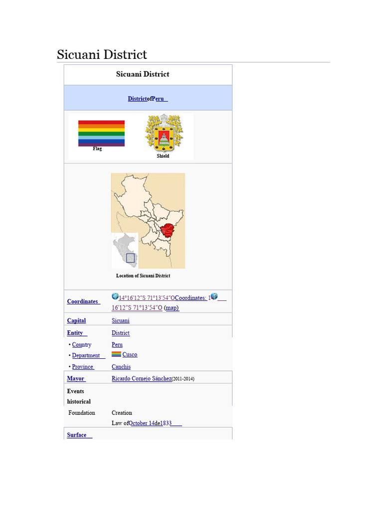 Sicuani District | PDF