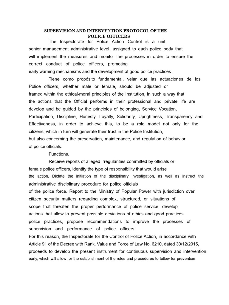 Protocol For Continuous Supervision and Early Intervention Dated ...
