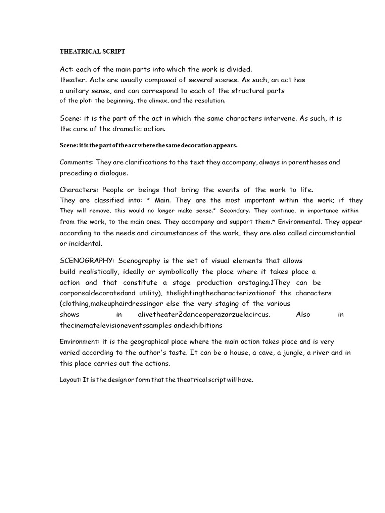 Theatrical Script | PDF | Theatre | Actor