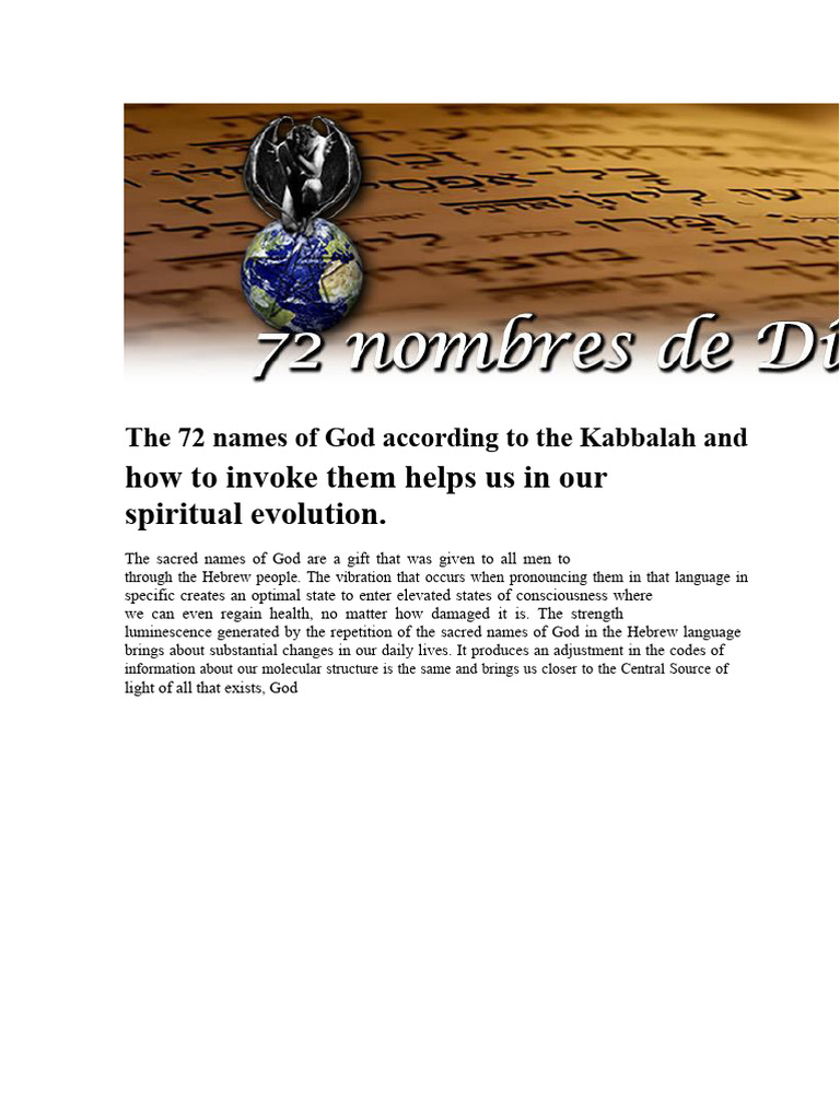 The 72 Names of God and The Angel | PDF | Names Of God In Judaism ...