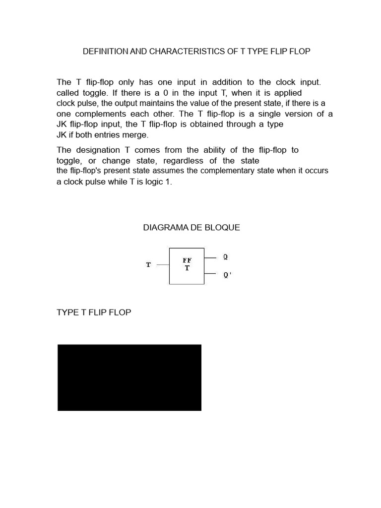 Definition and Characteristics of T Flip Flop | PDF