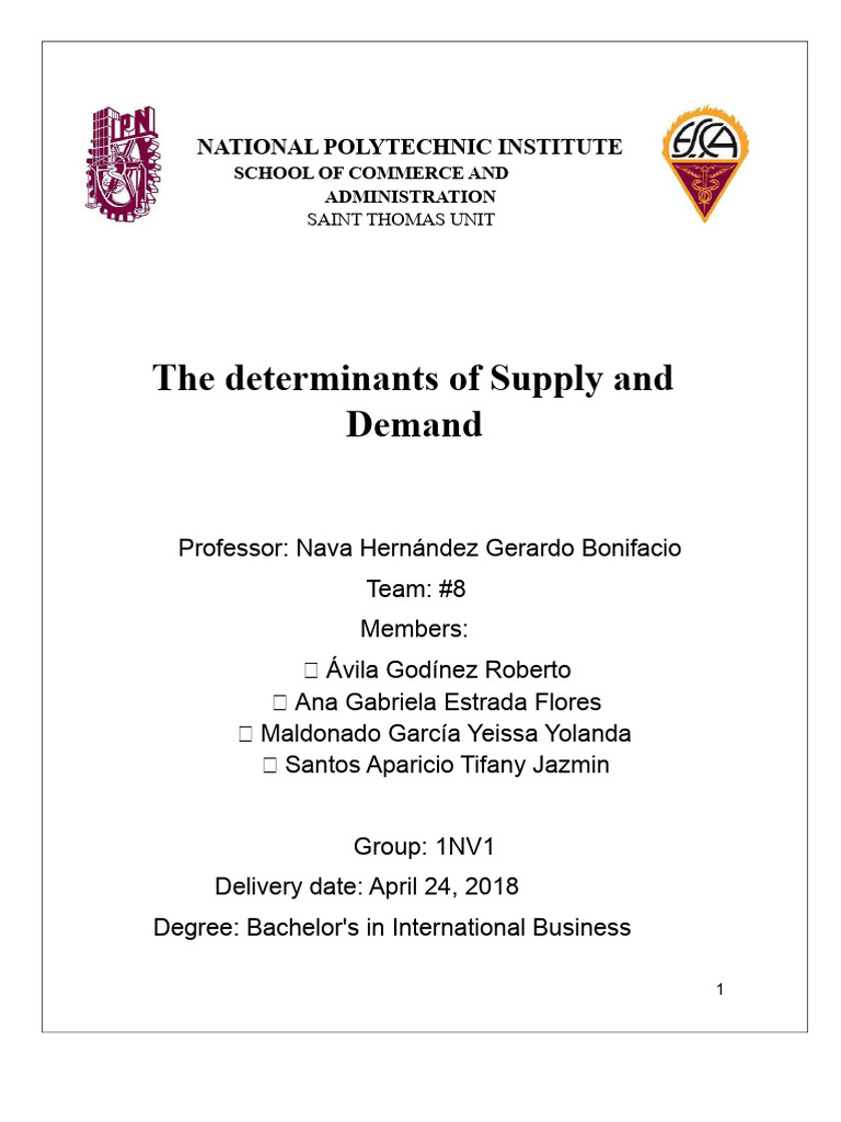 Determinants of Supply and Demand | PDF | Supply (Economics) | Demand
