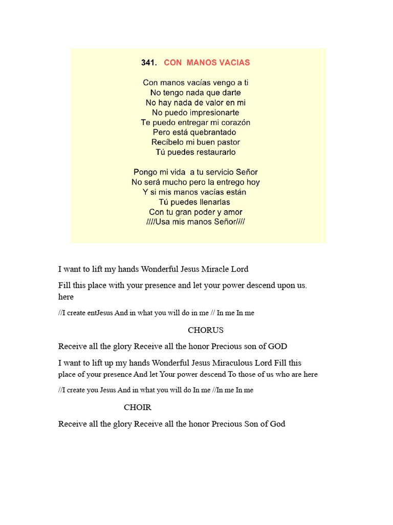 Worship Song: Lift Hands to Jesus | PDF