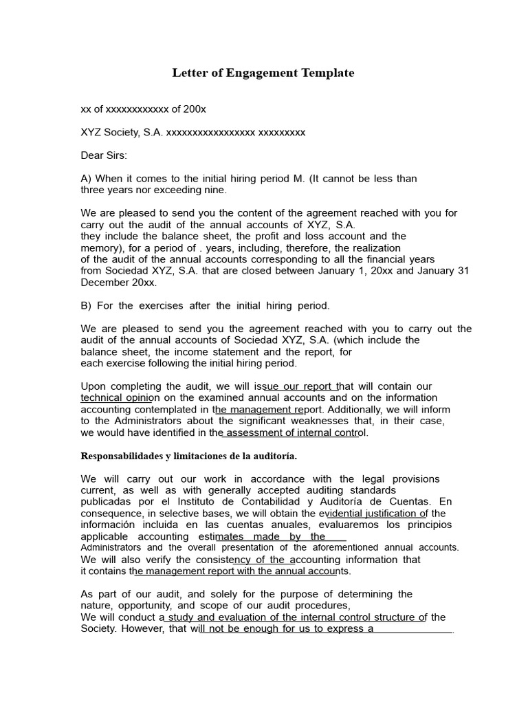Letters of Assignment | PDF | Audit | Internal Control