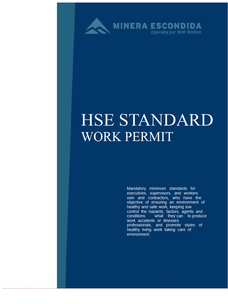 Work Permit Standard | PDF | Safety | Occupational Safety And Health