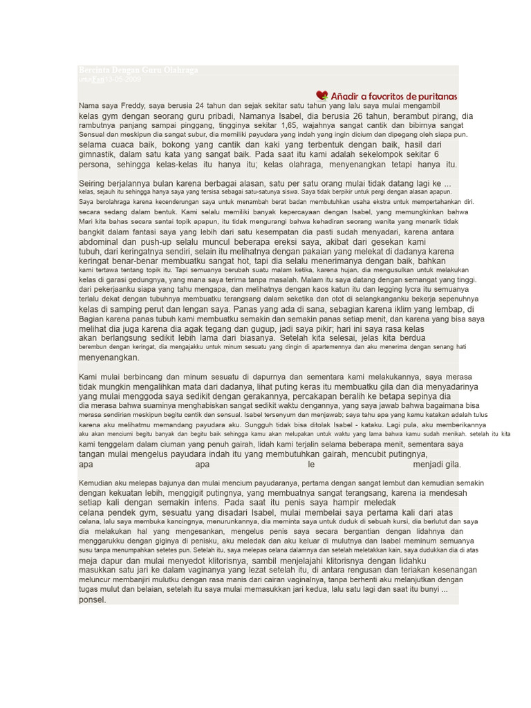 Bersetubuh Dengan Guru Olahraga | PDF