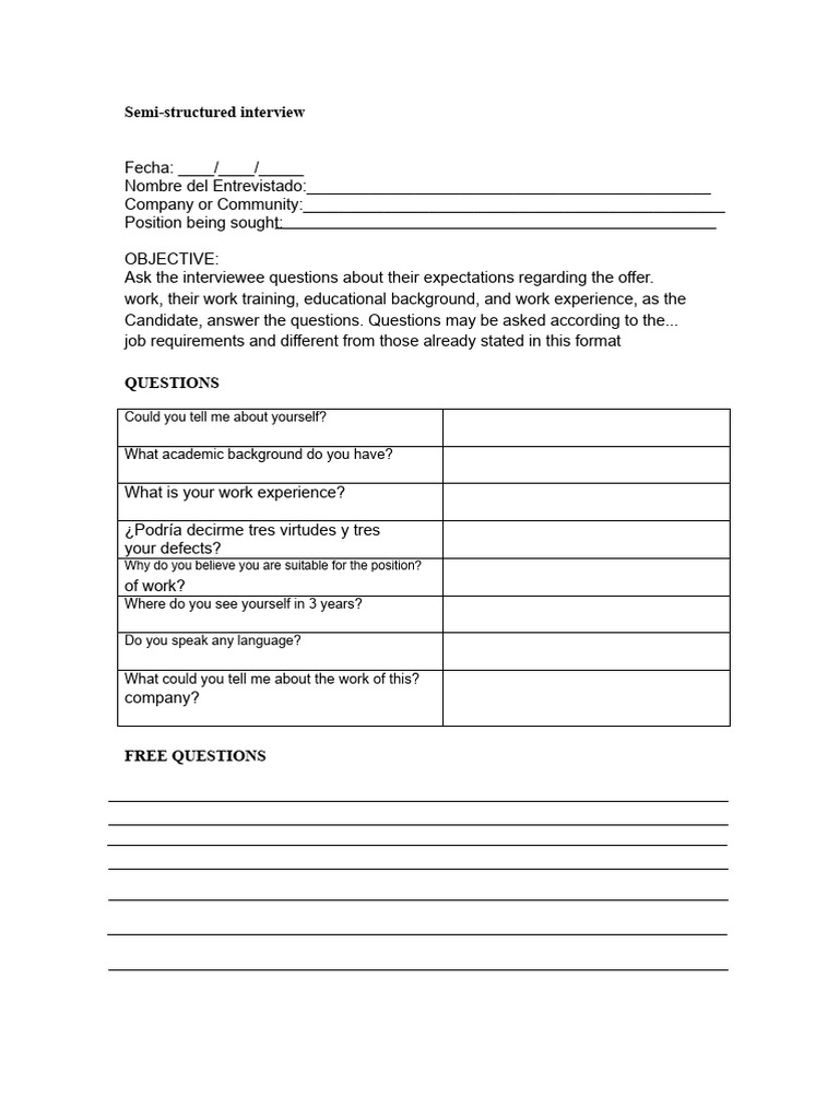 Semi-Structured Interview | PDF