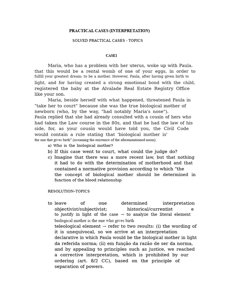 Resolved JSS Practical Cases | PDF | Mother | Lawyer