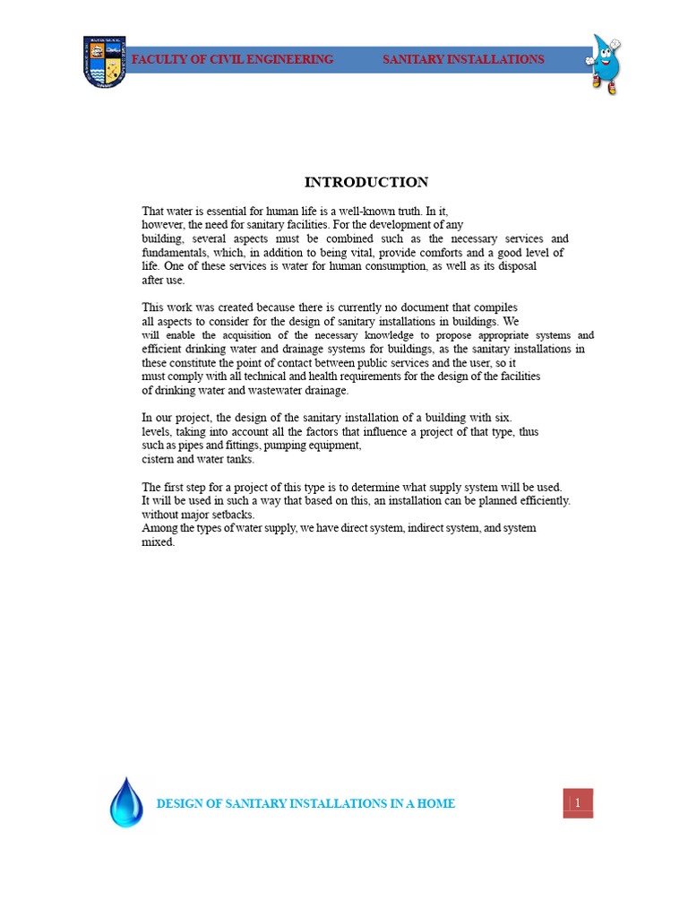 Designing Sanitary Installations for Buildings | PDF | Sanitation ...