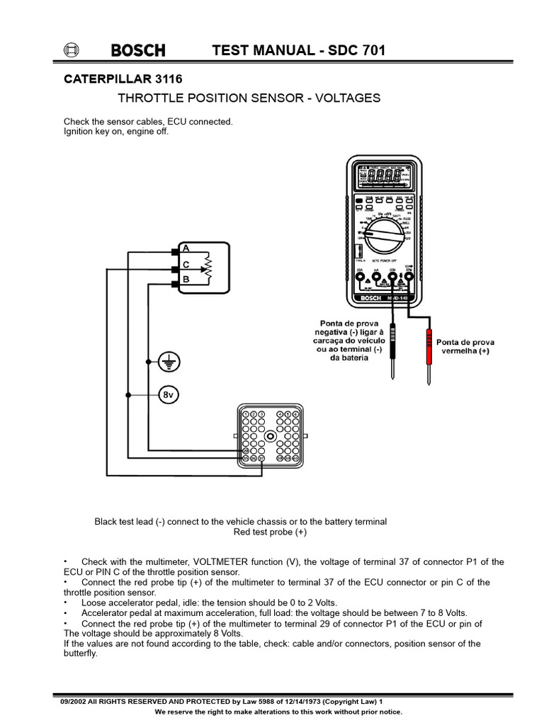 Caterpillar 3116 Sensor Test Manual | PDF | Throttle | Voltage