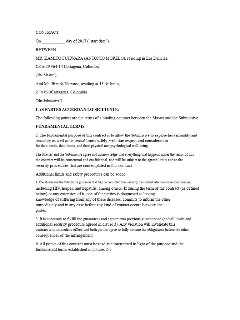 Improved and Extended Contract | PDF | Dominance And Submission ...