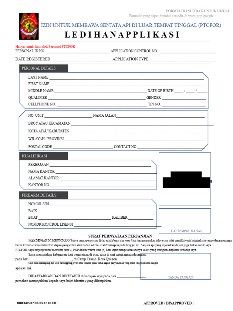 Formulir Kosong Ptcfor | PDF