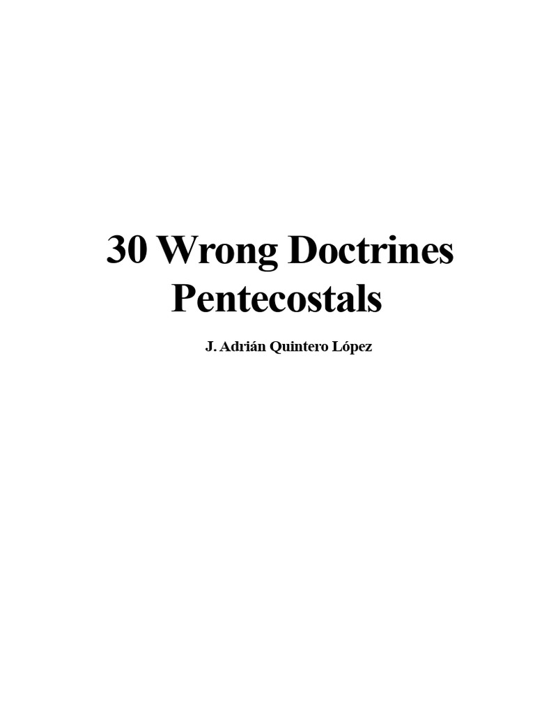 Thirty Erroneous Pentecostal Doctrines | PDF | Baptism | Pentecostalism
