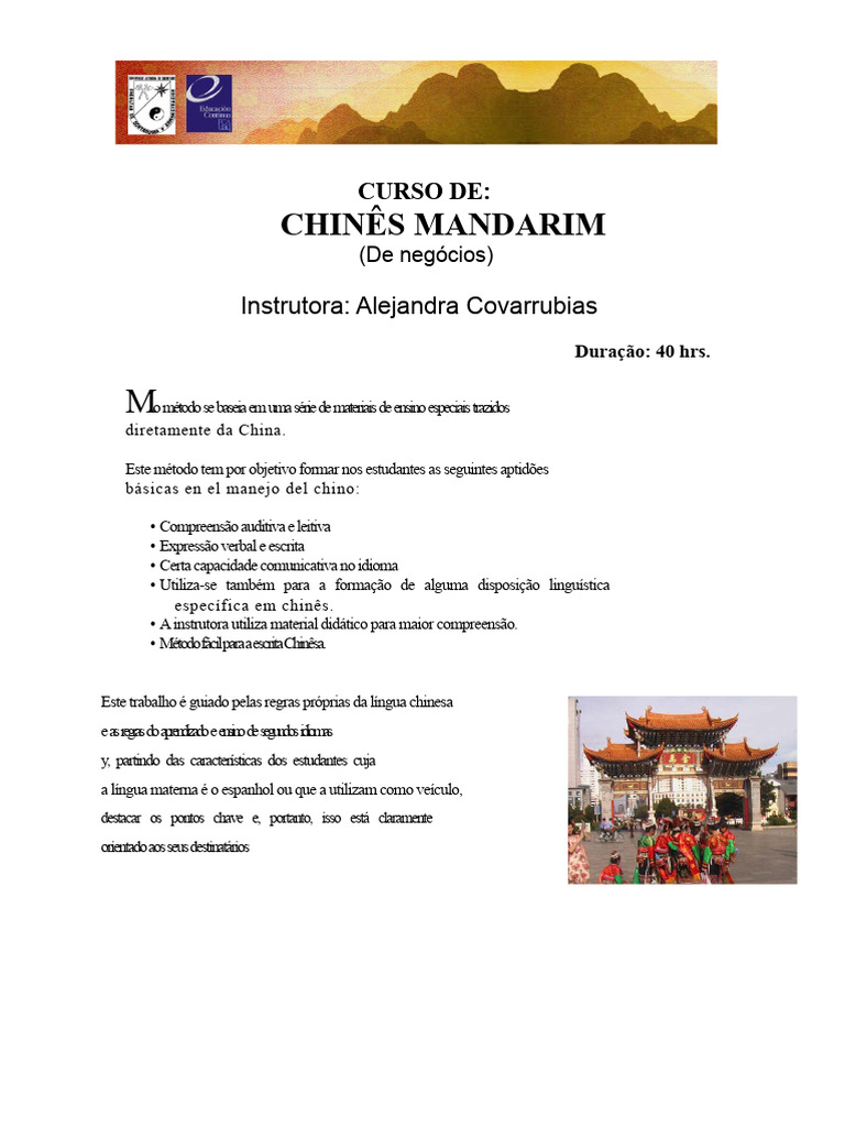 Curso de Chinês Mandarim para Negócios | PDF | China | Política mundial
