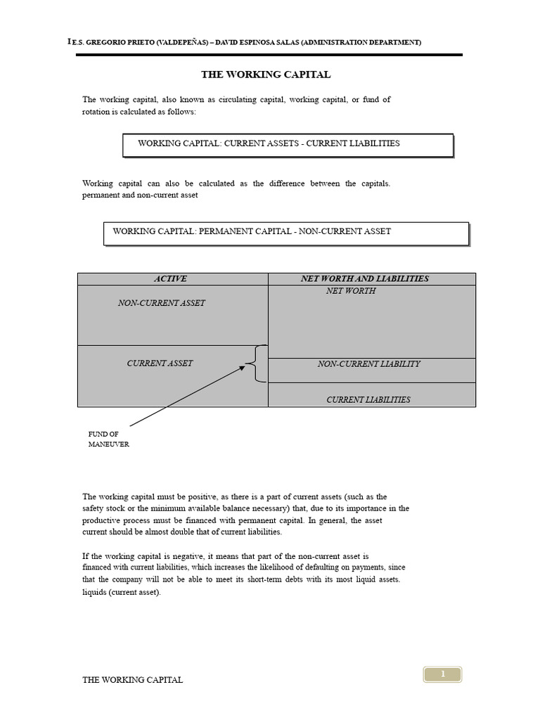 Working Capital | PDF | Working Capital | Balance Sheet