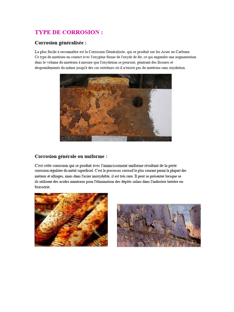 Types of Corrosion | PDF | Corrosion | Métaux