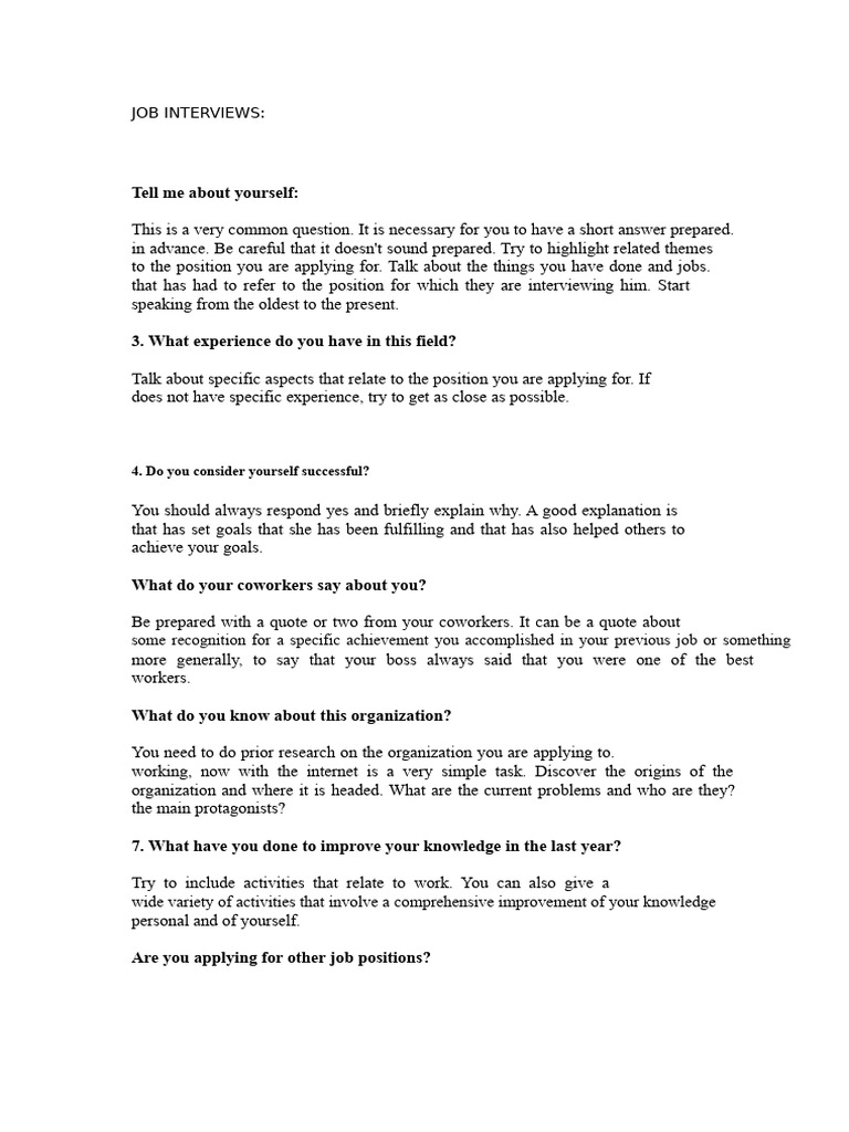Job Interviews | PDF | Job Interview | Body Language