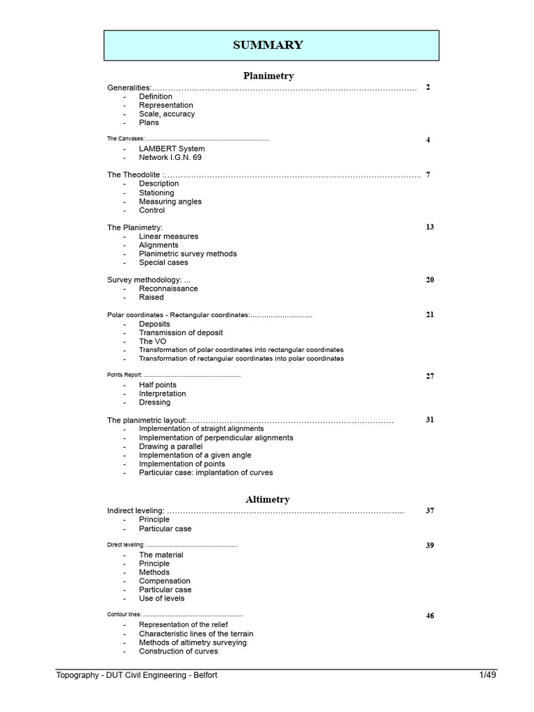 Topographic Surveying Techniques Guide | PDF | Surveying | Geodesy