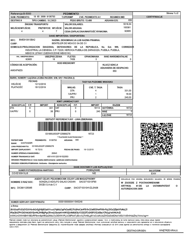 Pedimento PDF | PDF