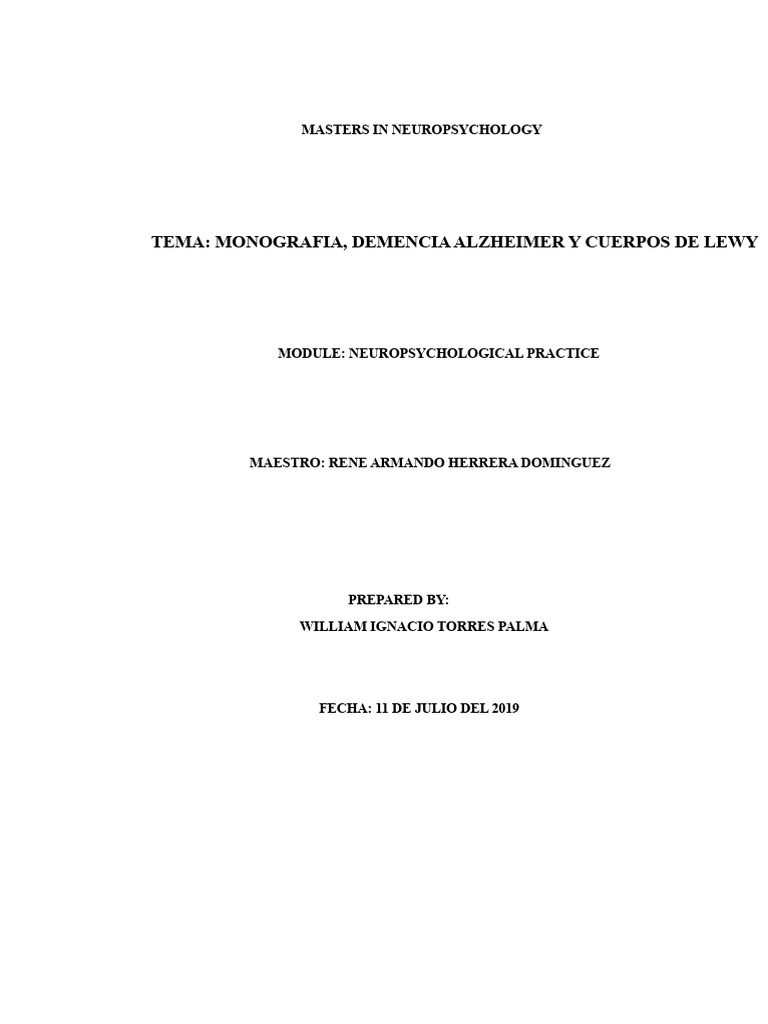 Monograph On Dementia | PDF | Dementia | Alzheimer's Disease