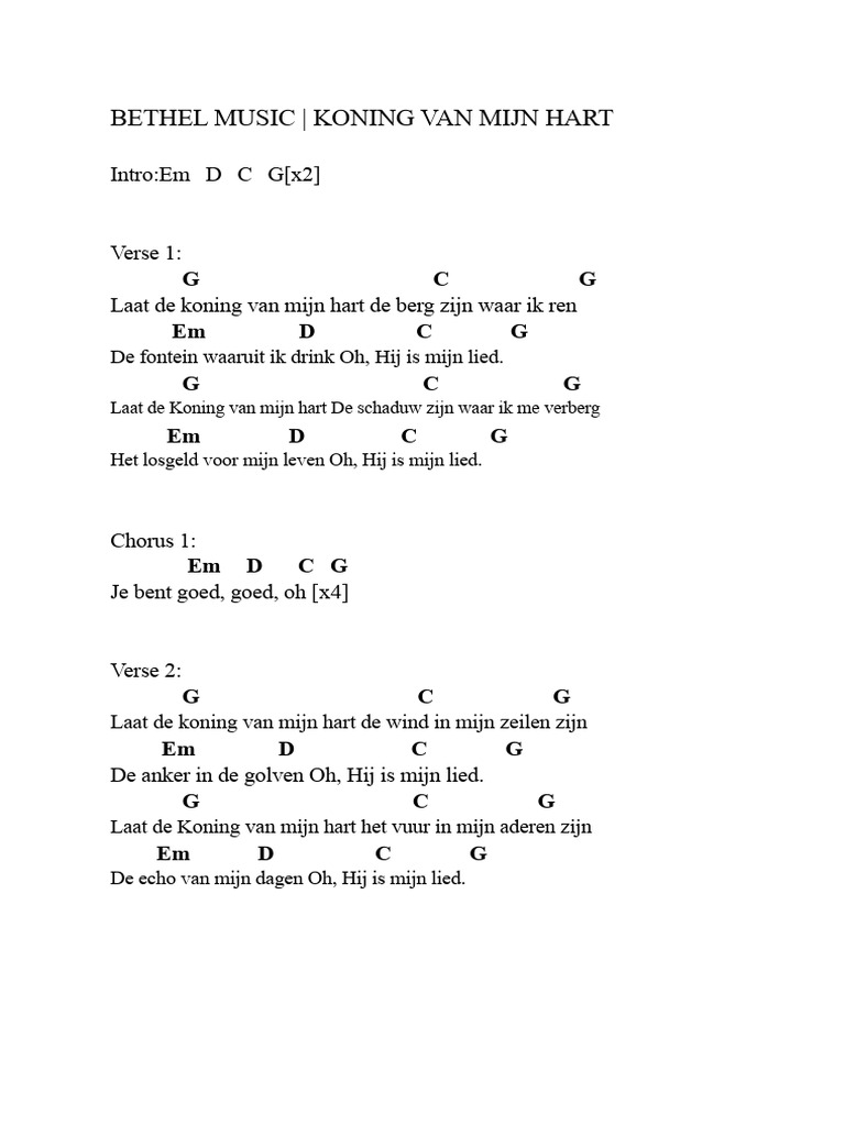 Bethel Muziek -- Koning van Mijn Hart | PDF