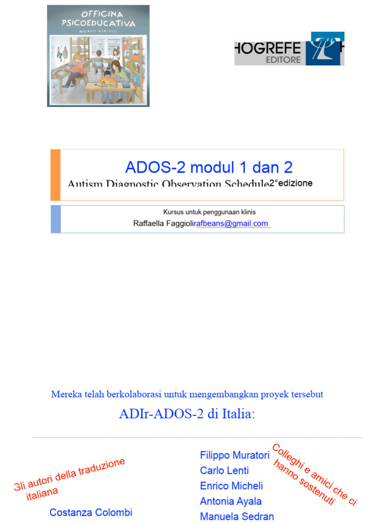 Panduan ADOS-2 untuk Diagnosa Autisme | PDF