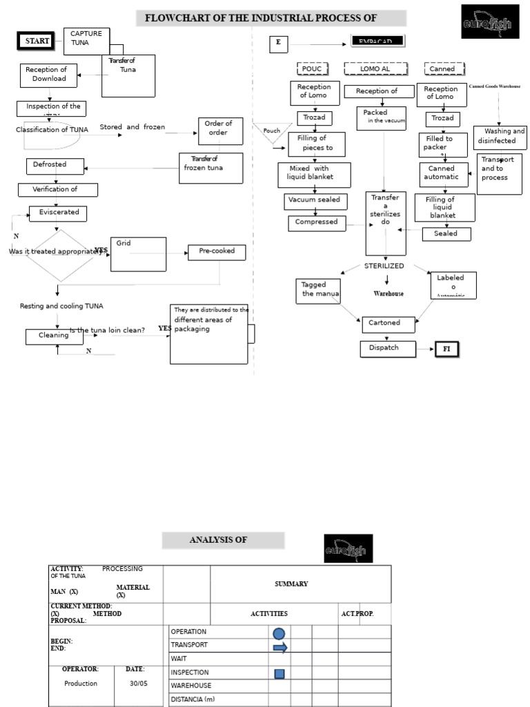 Eurofish Flowchart Tuna Processing | PDF | Secondary Sector Of The ...