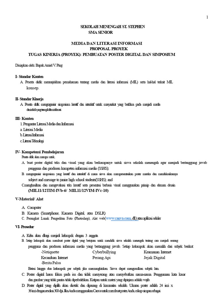 Proyek Poster Digital Literasi Media | PDF