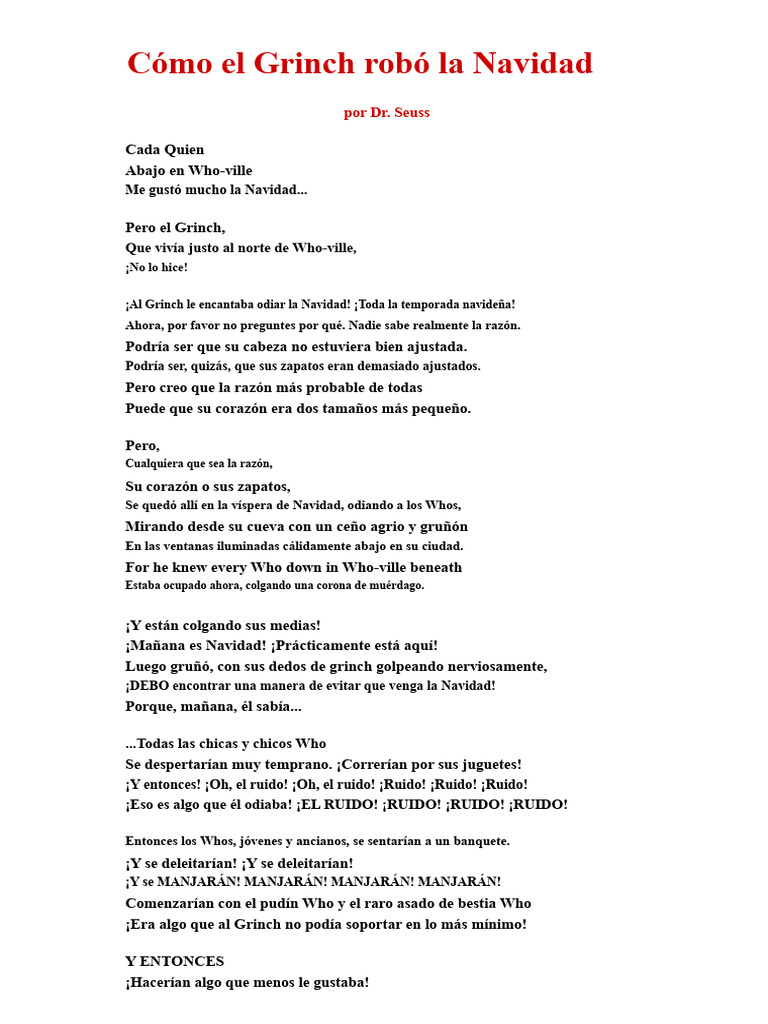 Cómo El Grinch Robó La Navidad | PDF | Navidad | Observancias de diciembre