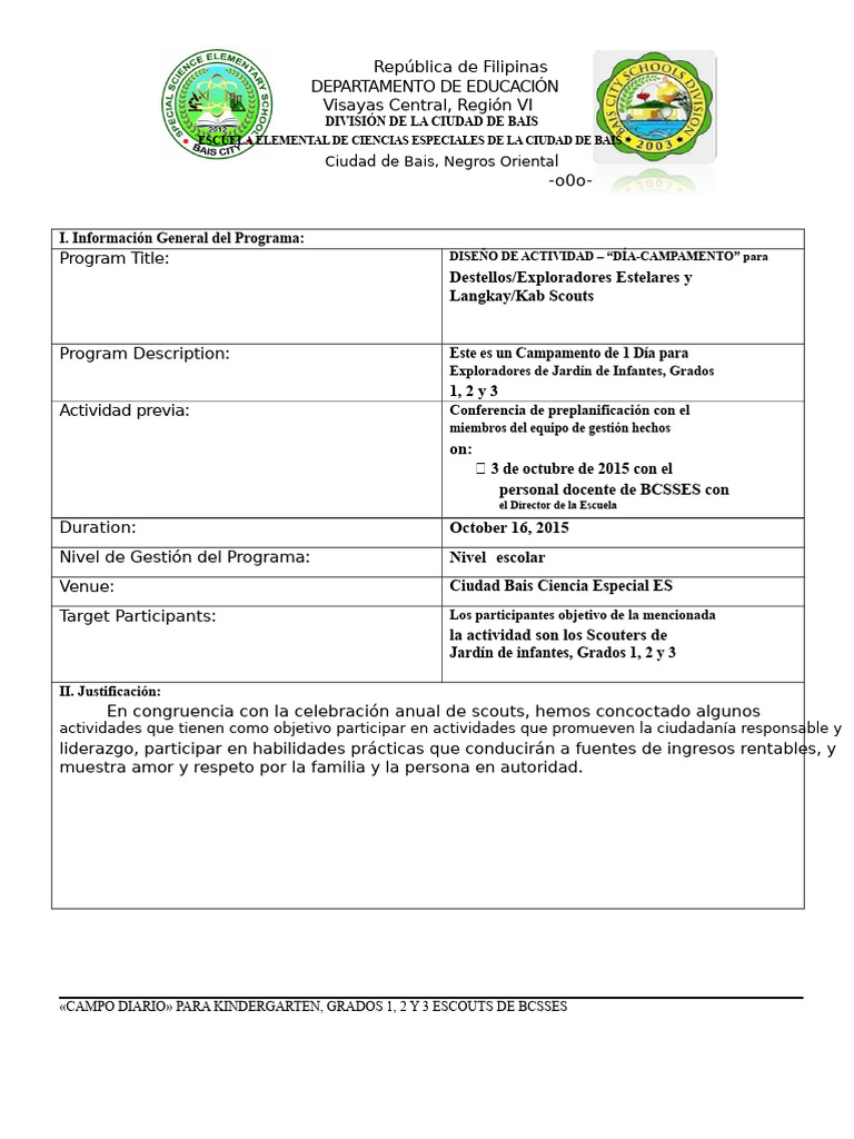 Diseño de Actividades de Exploración | PDF | Educación de la primera ...