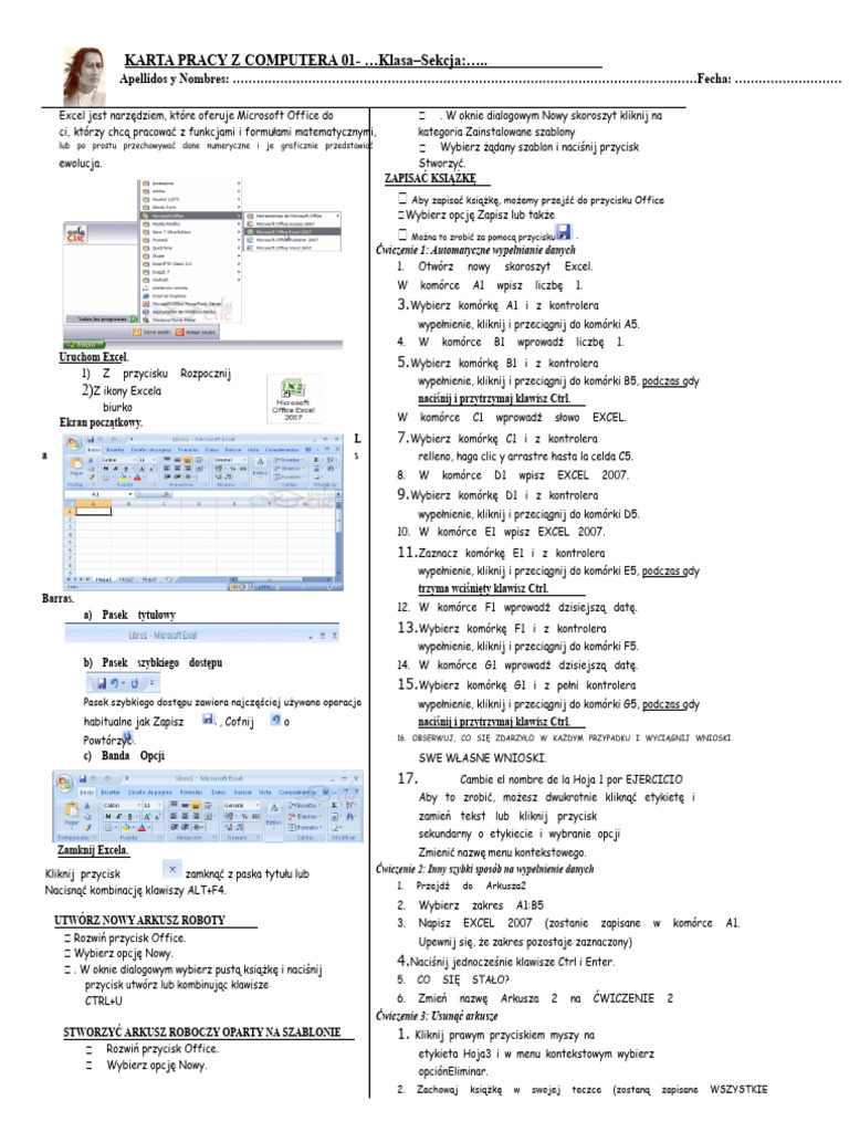 Arkusz Roboczy Excel 01 | PDF
