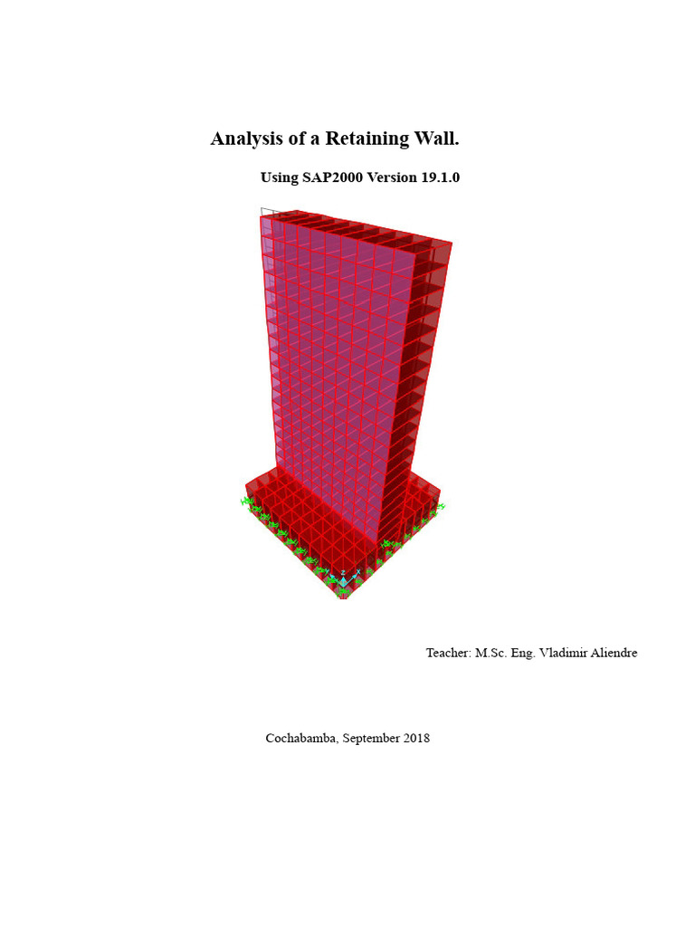 Retaining Wall Analysis Using SAP2000 | PDF | Cartesian Coordinate ...