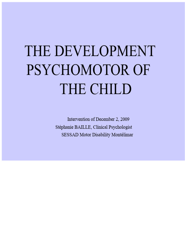 Child Psychomotor Development | PDF | Psychological Concepts | Neuroscience