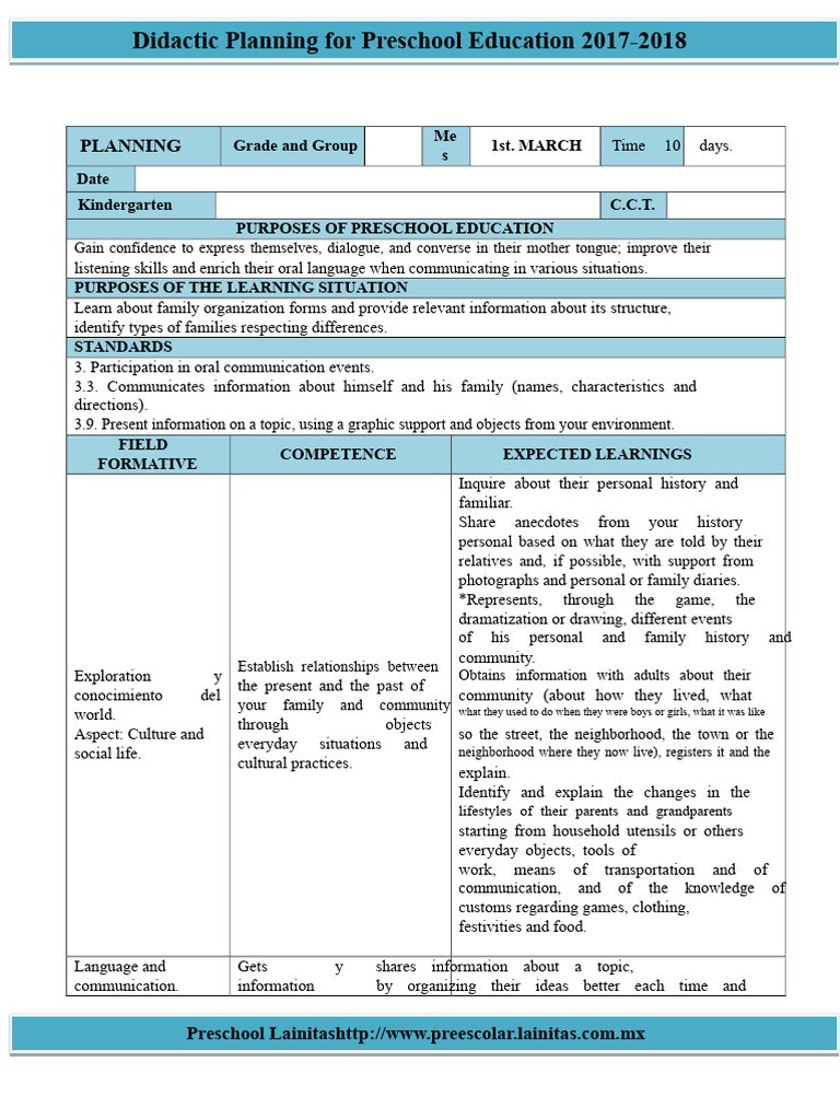 My Family's Didactic Situation | PDF | Preschool | Communication