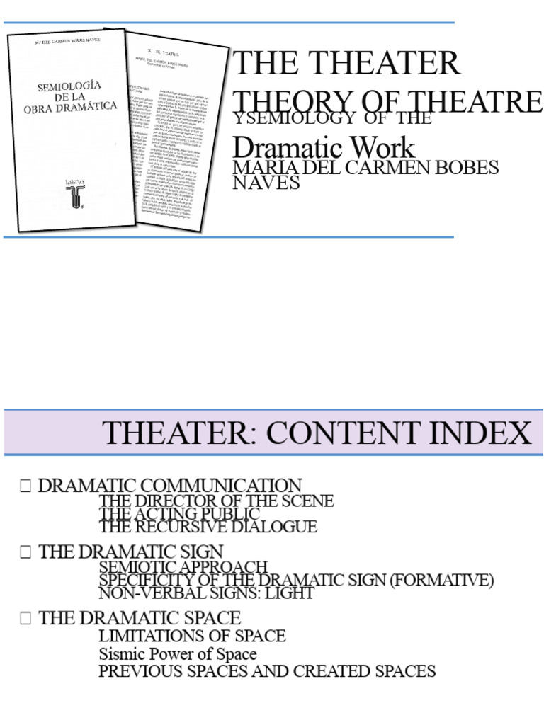 Theater. PowerPoint Presentation | PDF | Communication | Semiotics