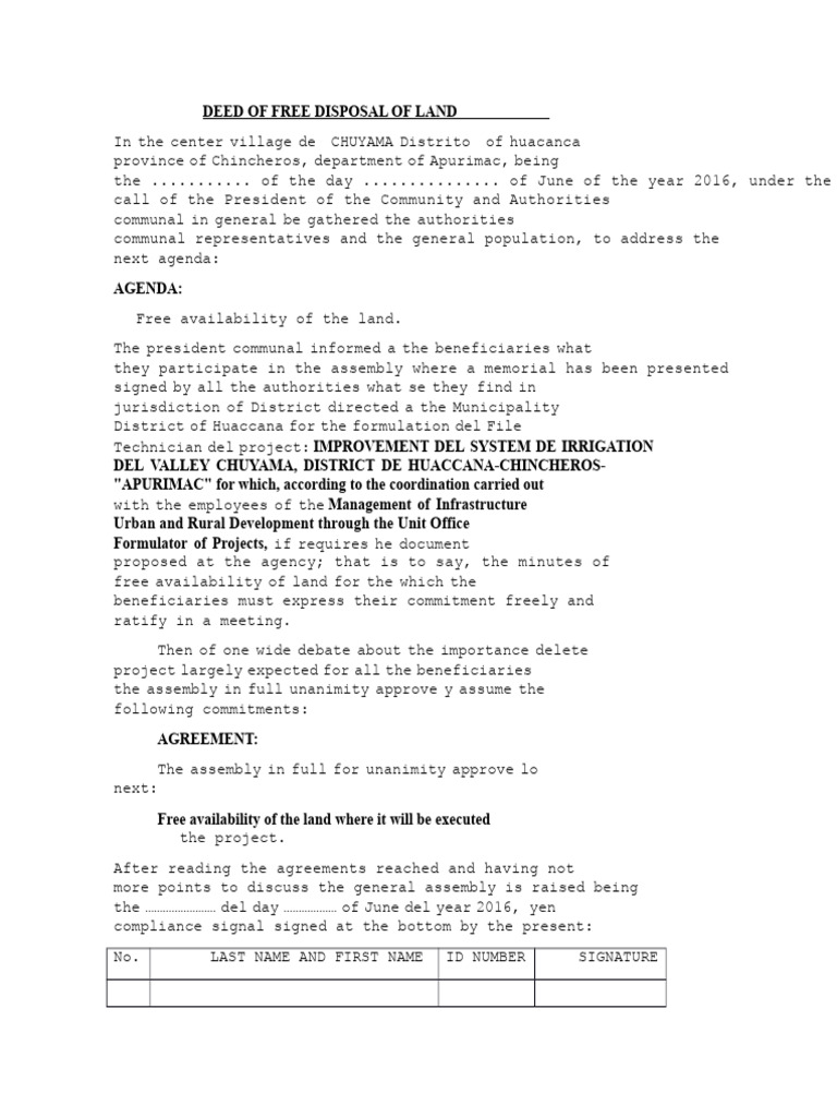 Act of Free Availability of Land | PDF