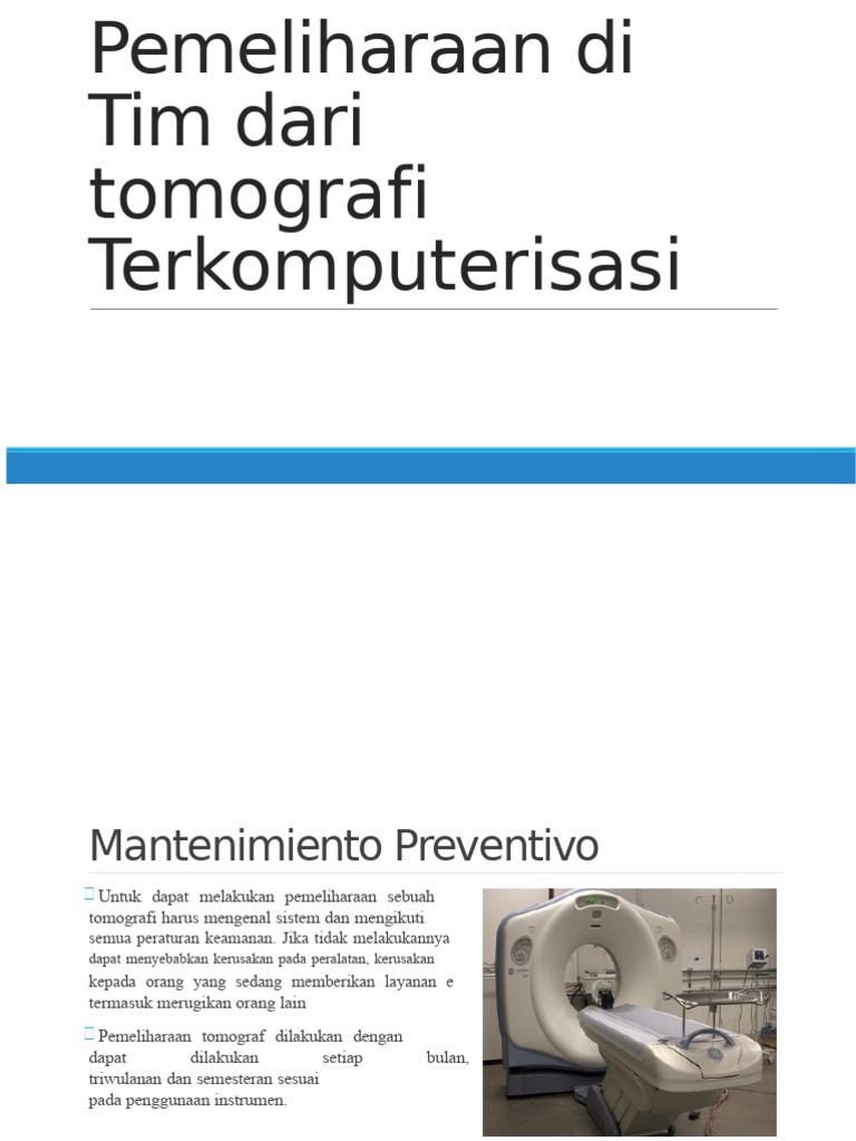 Pemeliharaan Tomografi Terkomputerisasi | PDF