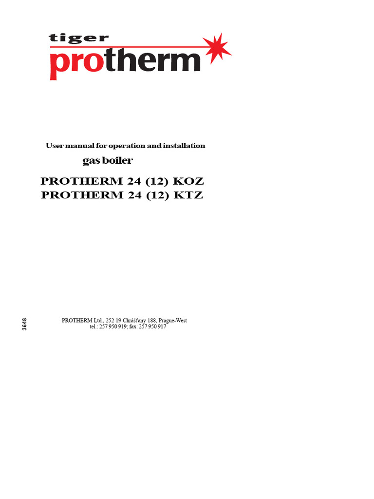 PROTHERM 24 KOZ/KTZ Boiler Manual | PDF | Chimney | Water Heating